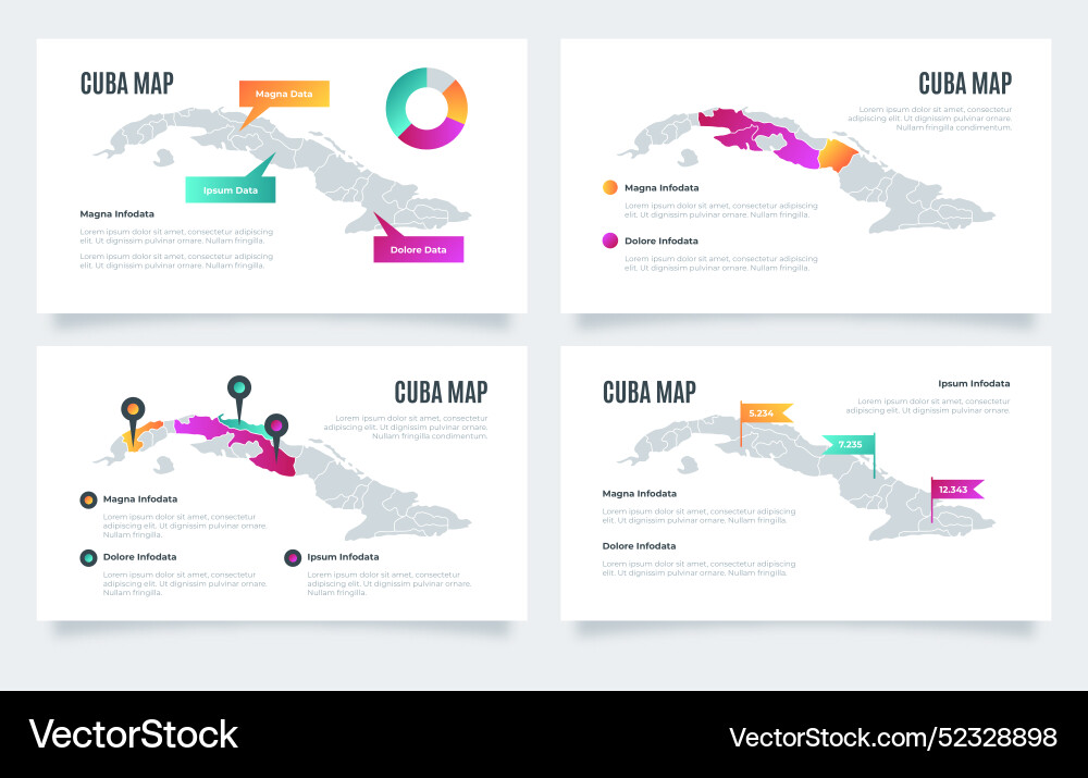 Gradient cuba map infographic – Royalty-Free Vector | VectorStock