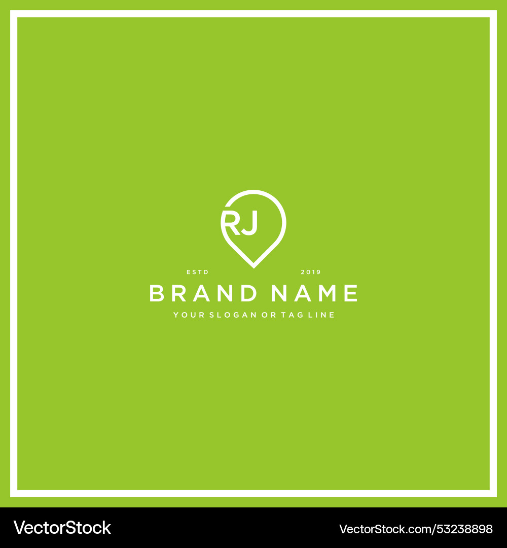 Letter rj pin logo design Royalty Free Vector Image