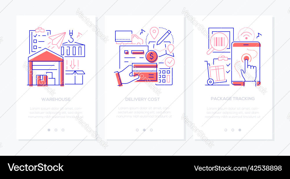 Purchase and delivery - line design style banners Vector Image