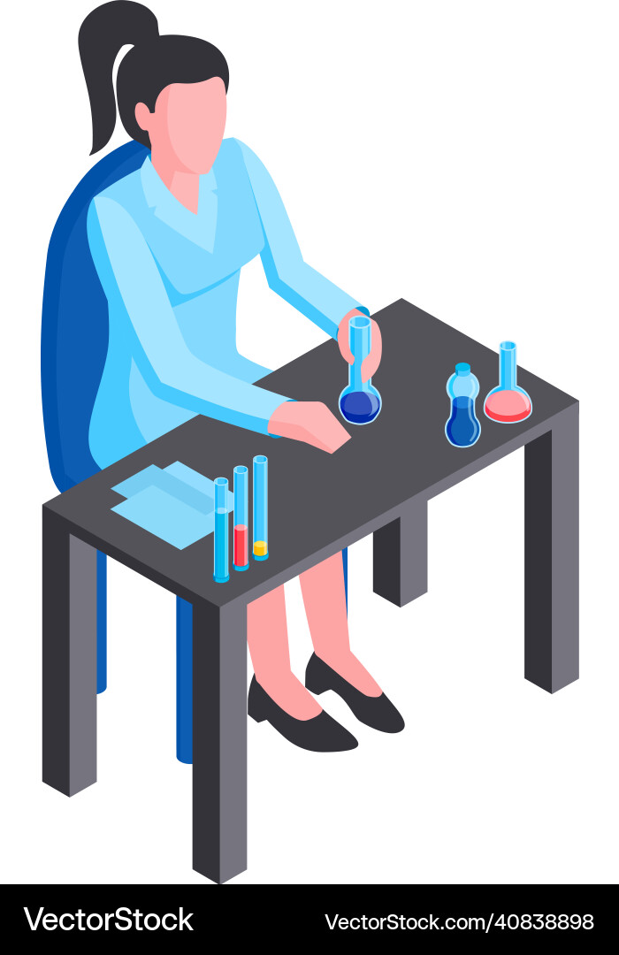 Water purification scientist composition Vector Image