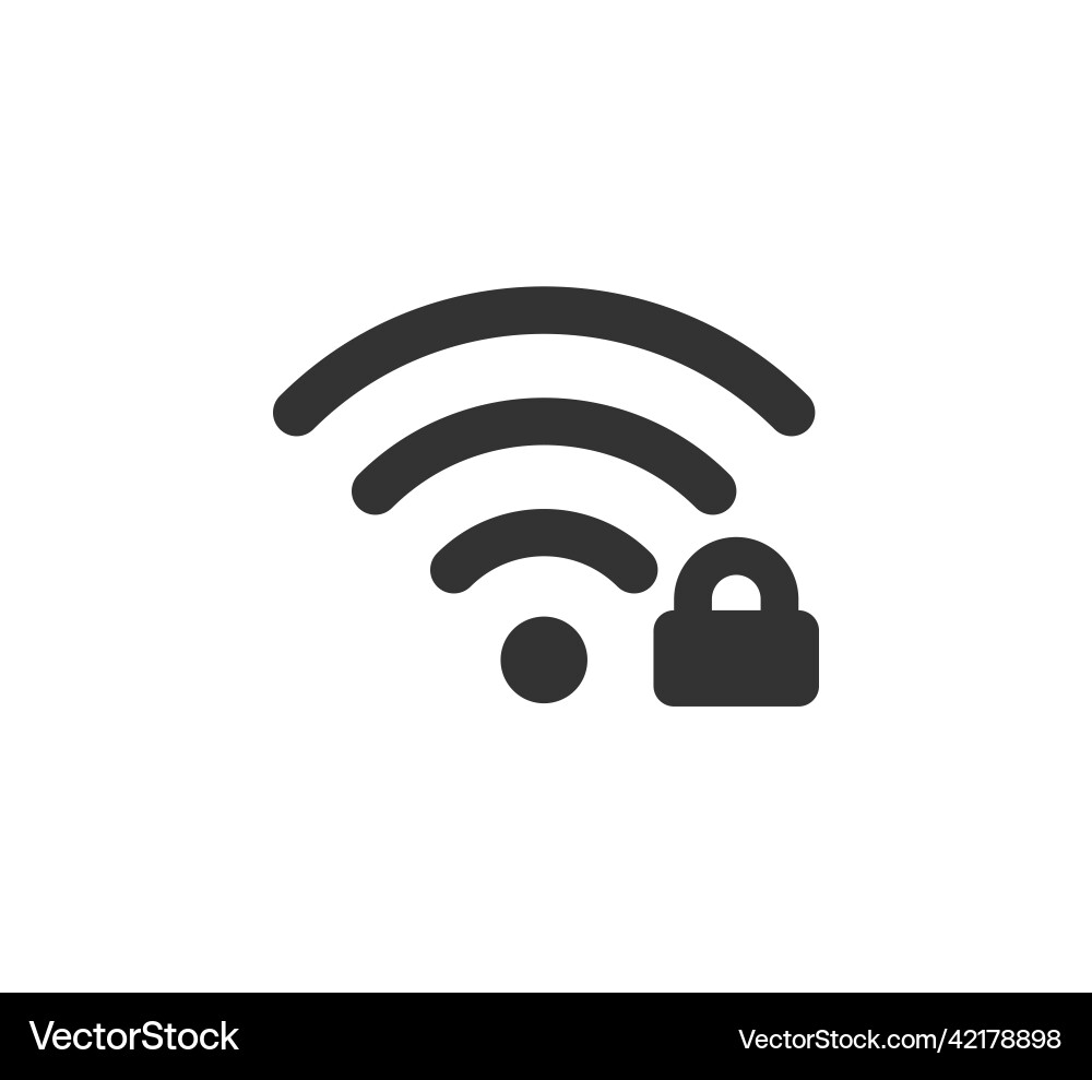Wifi symbol and lock icon blocked wireless Vector Image