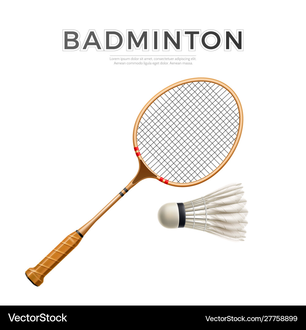 3d badminton shuttlecock white mock up Royalty Free Vector