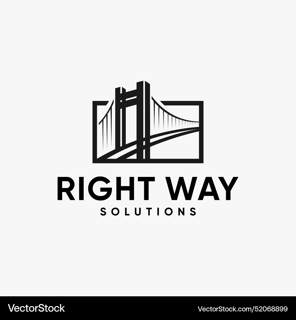 Bridge consulting solutions logo design Royalty Free Vector