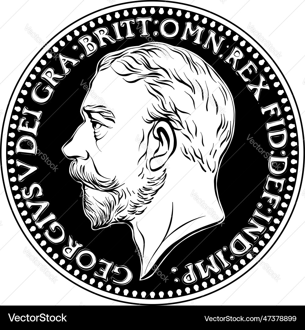 British money coin george v farthing Royalty Free Vector