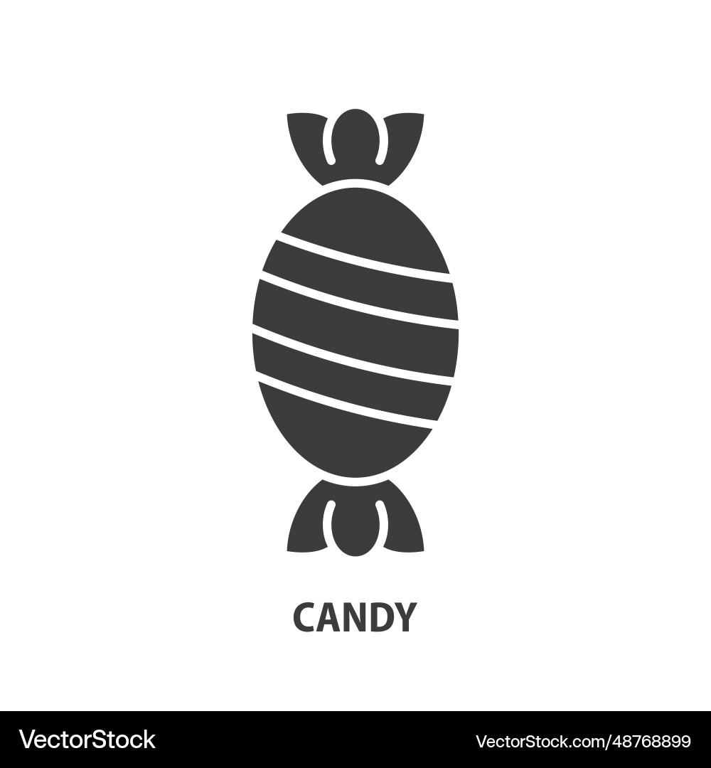 Candy glyph icon sign of sweets Royalty Free Vector Image
