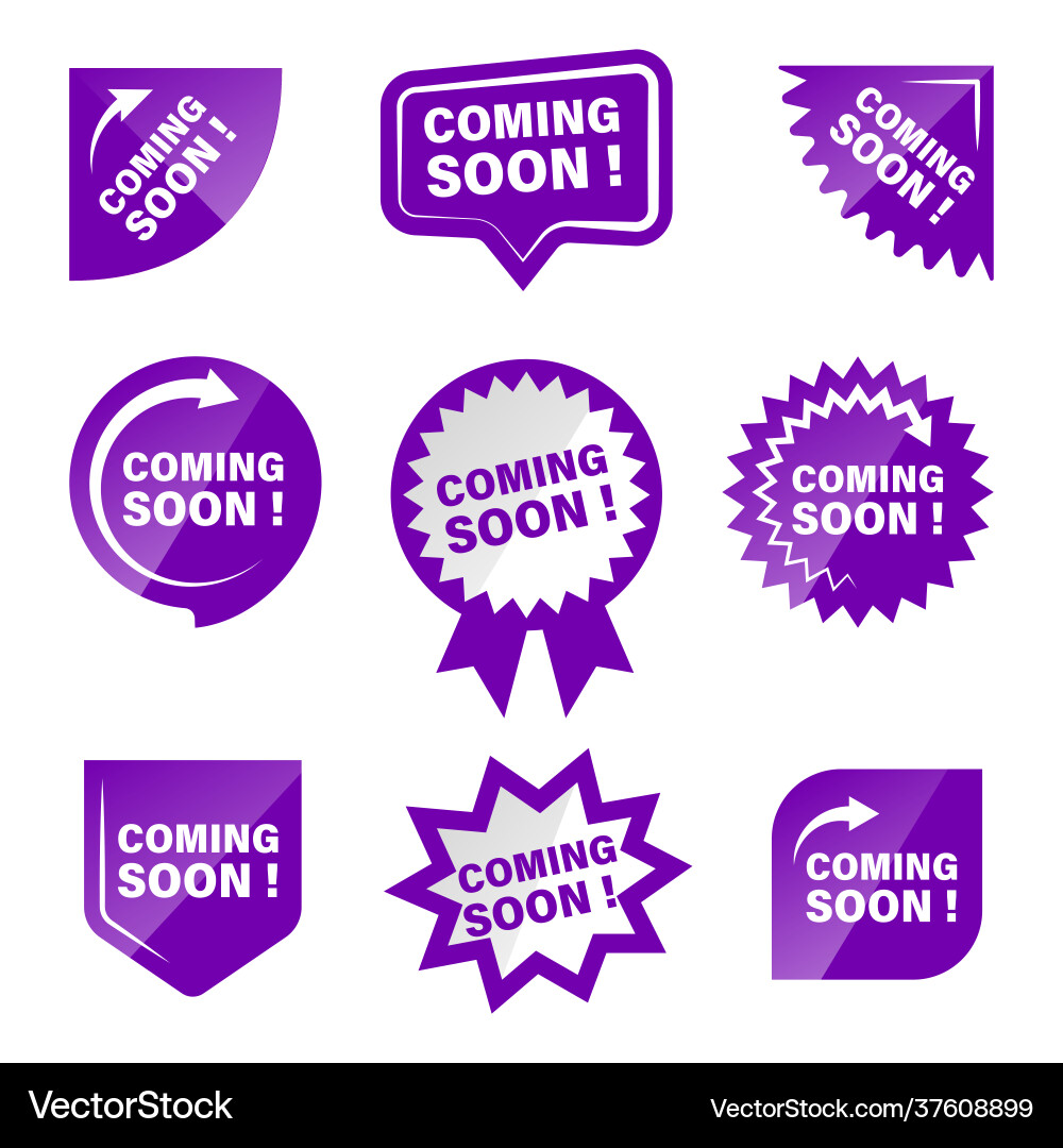 Coming Soon Product Labels Royalty Free Vector Image