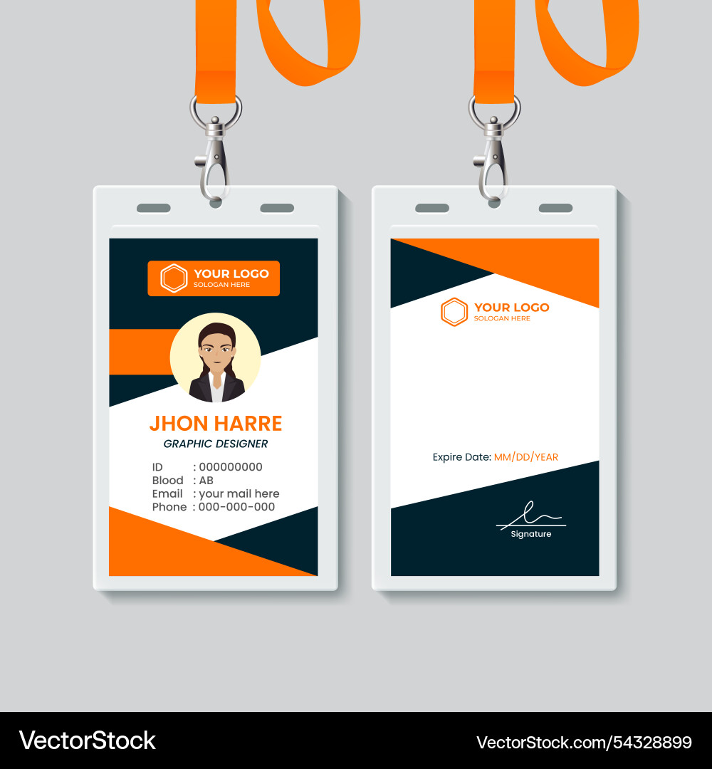 Company id card design Royalty Free Vector Image