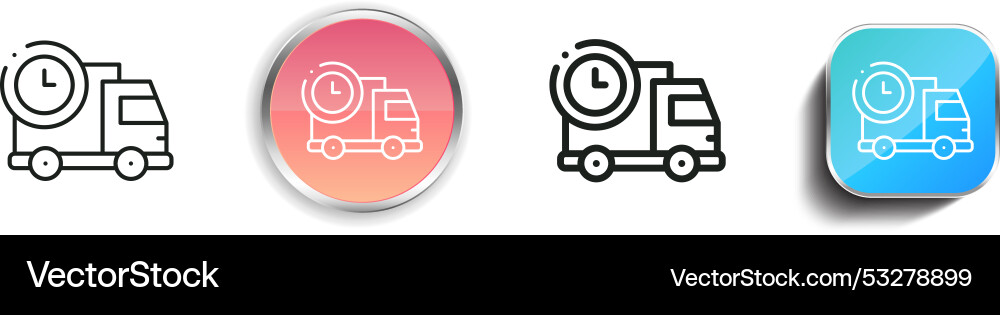 Delivery time icon thin linear regular and button Vector Image