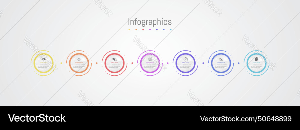 Infographic 7 options design elements Royalty Free Vector