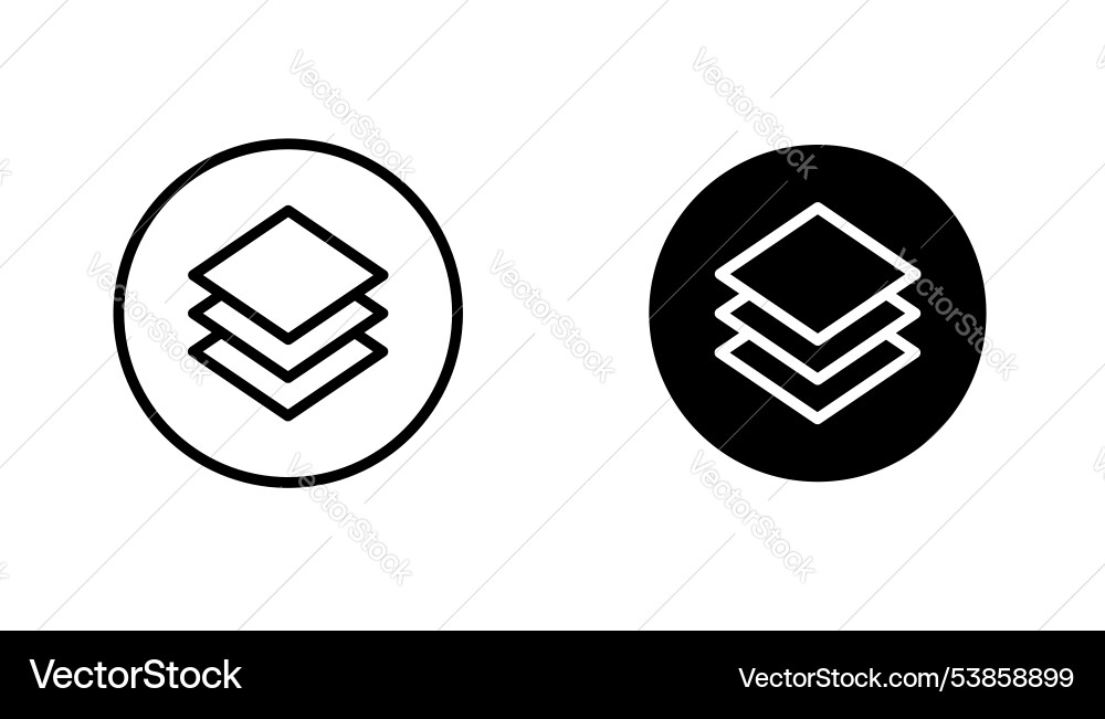 Layered Icon Set - Stacked Blocks Lizenzfreies Vektorbild
