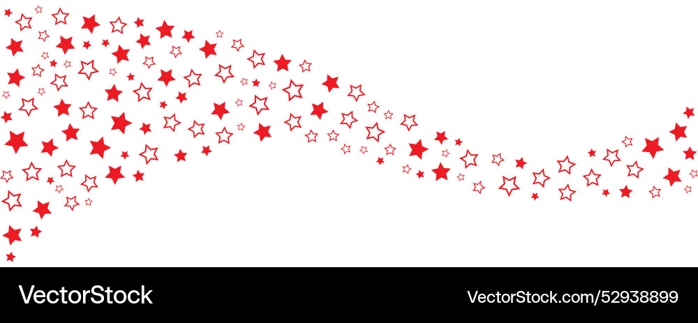 Red star confetti border Royalty Free Vector Image