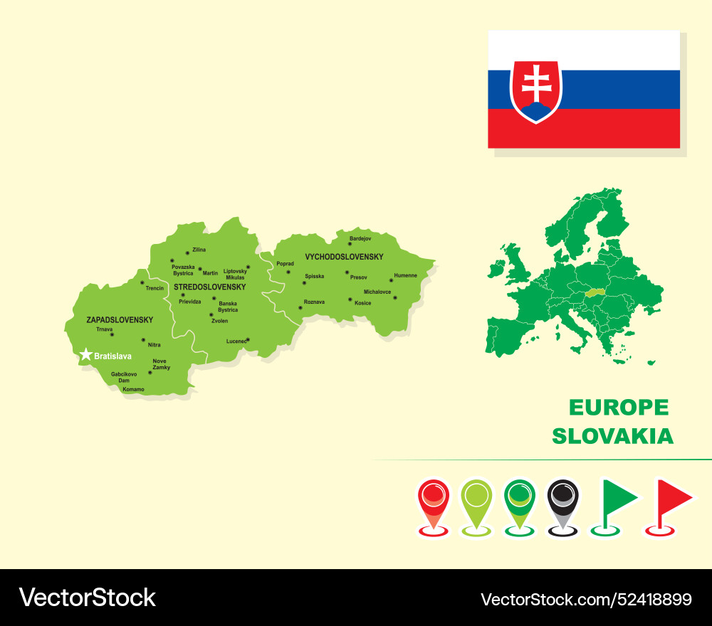 Slovakia map Royalty Free Vector Image - VectorStock