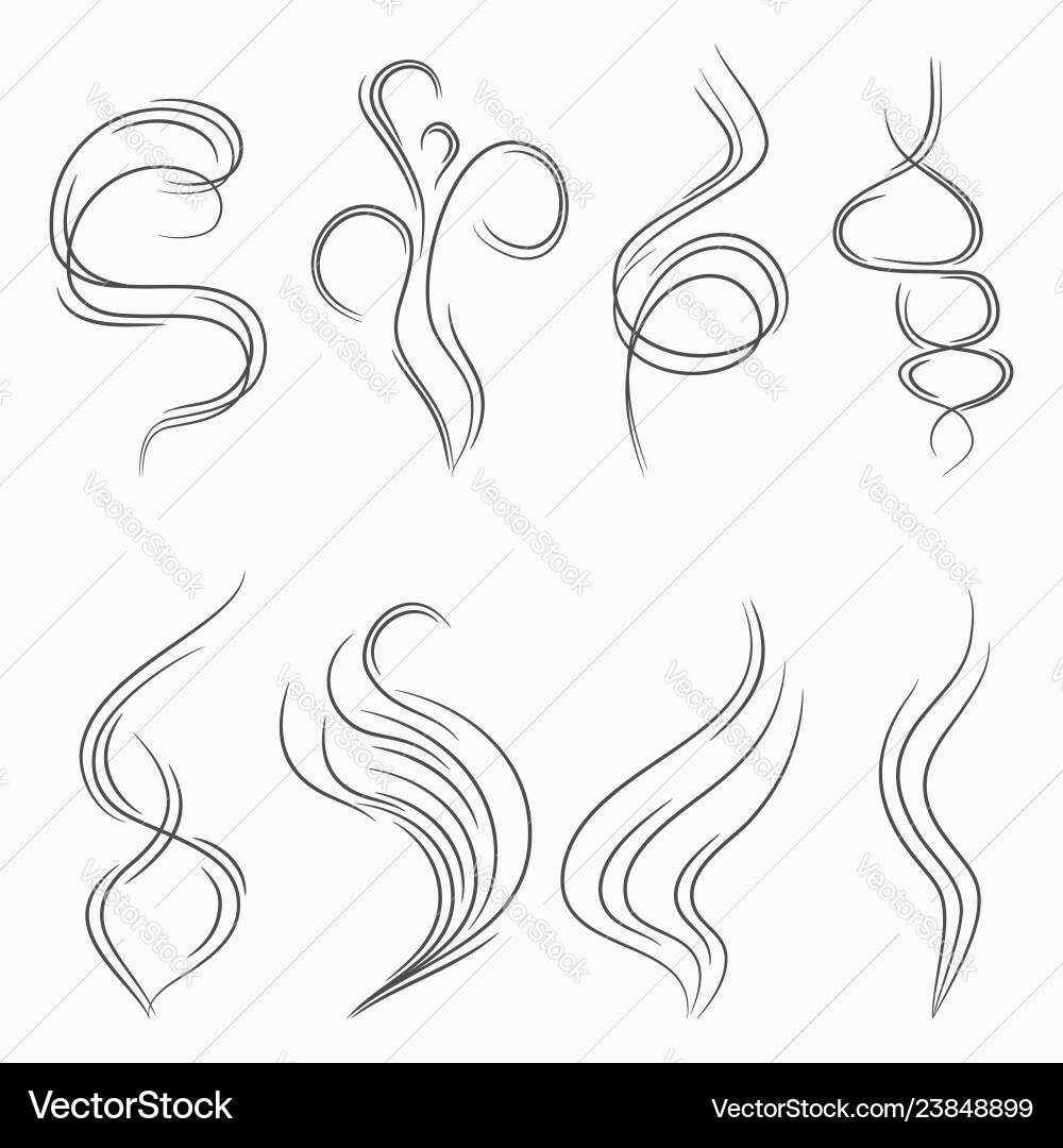 Smoke and steam stream lines Royalty Free Vector Image