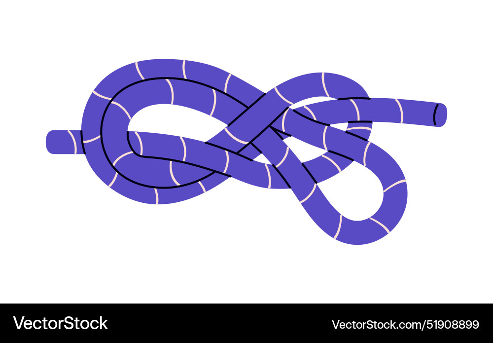 Tutorial of tying directional figure eight knot Vector Image