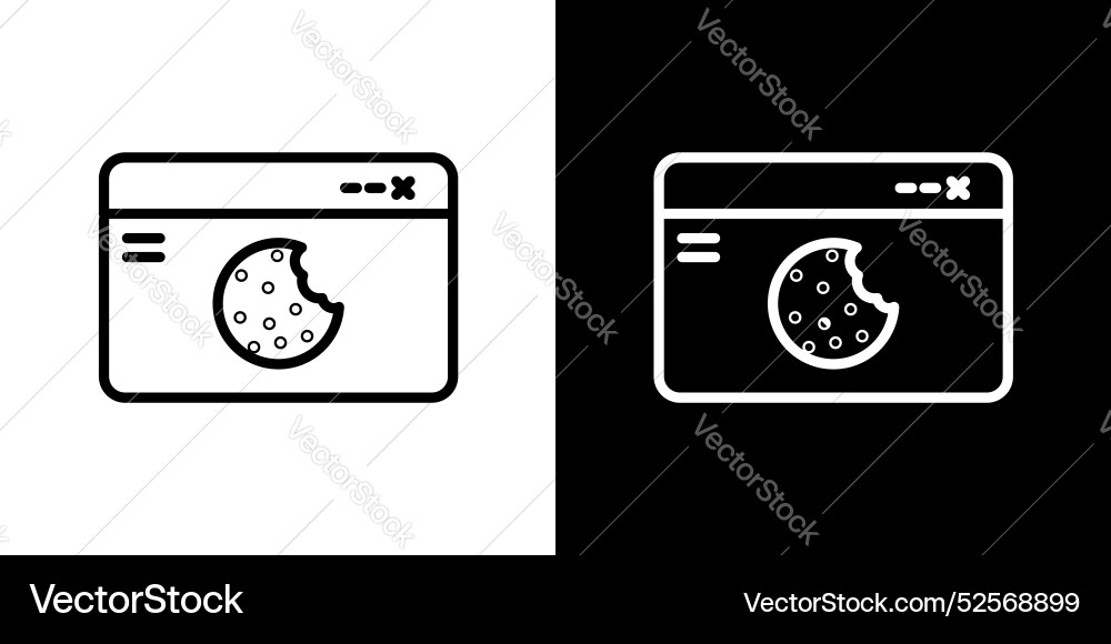 Web cookies icon set on white background Vector Image