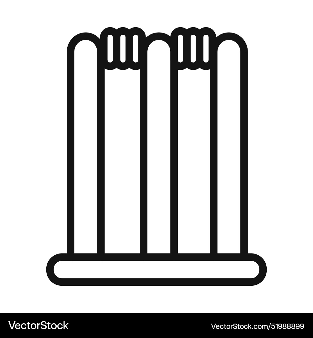 Wicket stump icon mark in filled style Royalty Free Vector