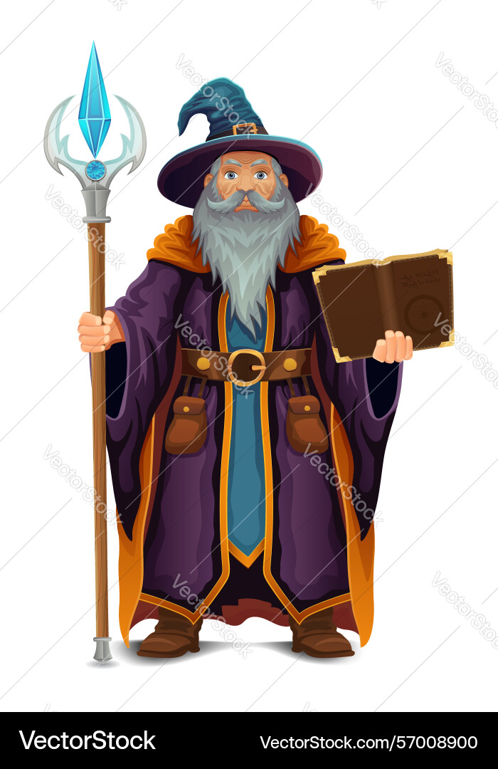 Ancient fantasy magic sorcerer wizard witcher Vector Image