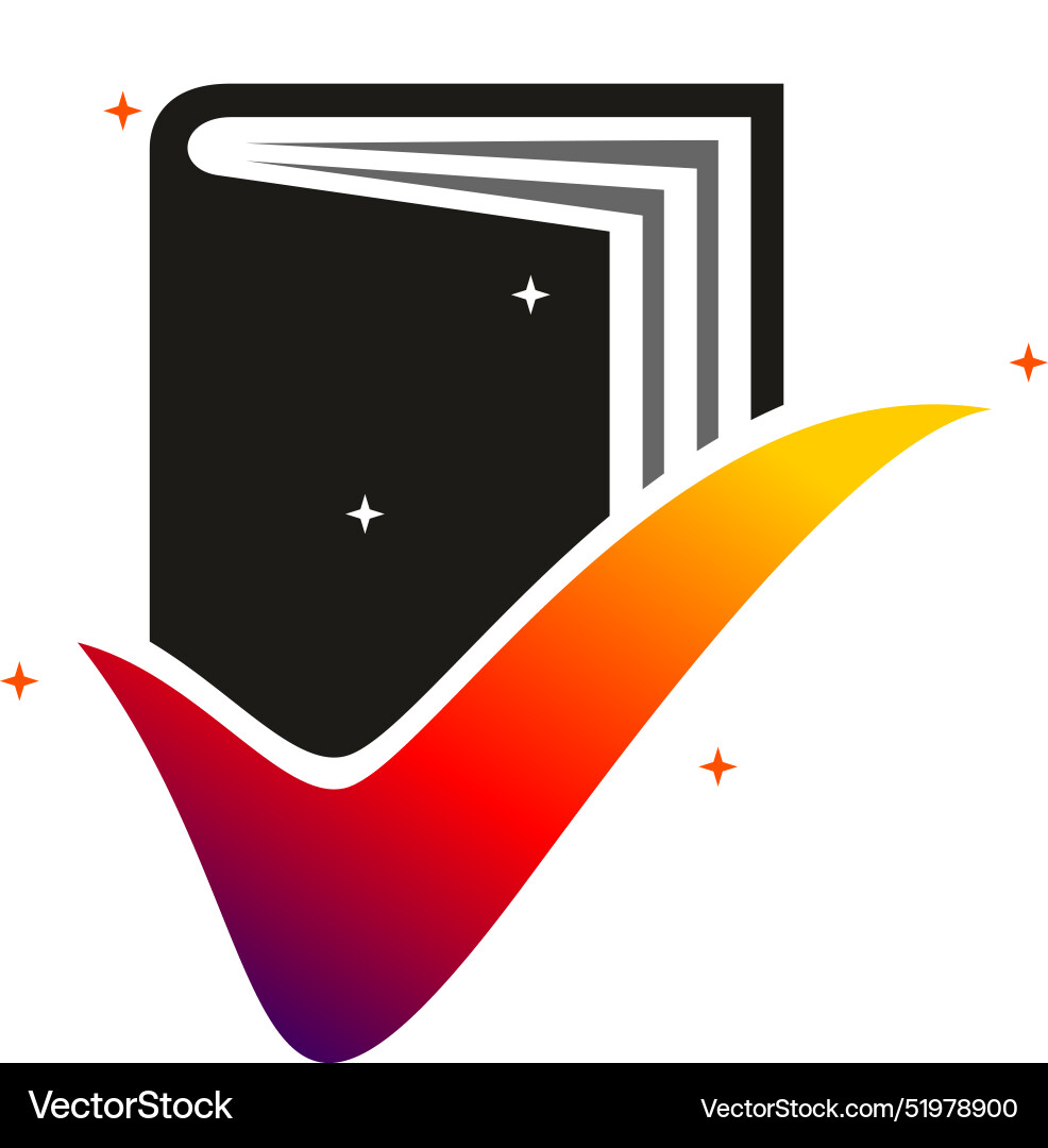 Book check logo design Royalty Free Vector Image