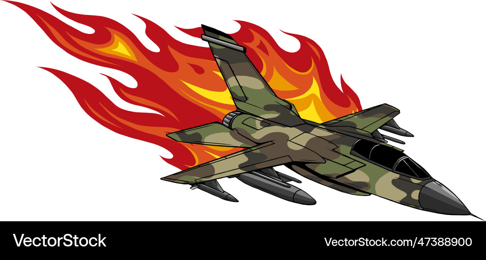 Cartoon military jet Royalty Free Vector Image