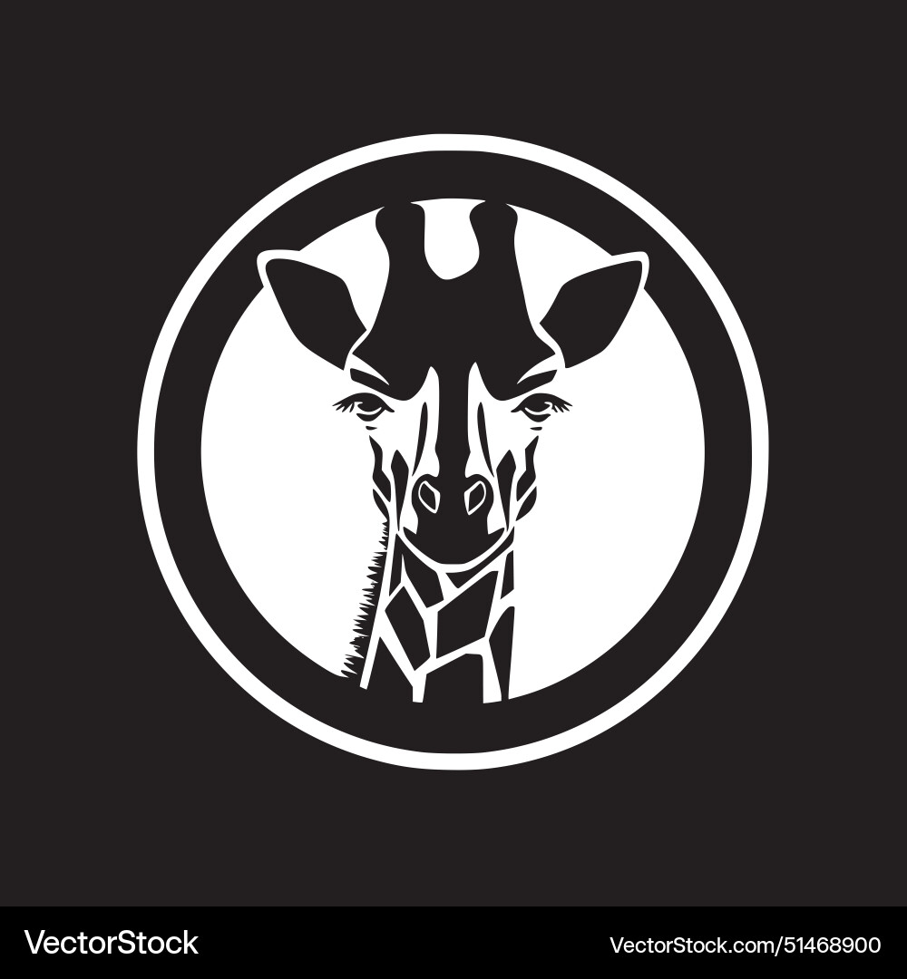 Giraffe - black and white Royalty Free Vector Image