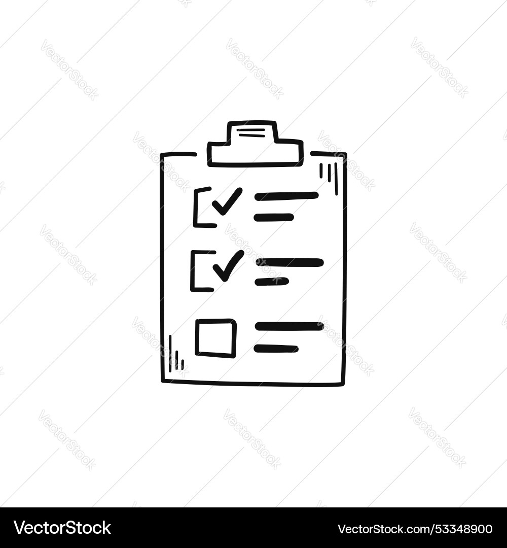 Hand drawn memo paper sheet icon in flat style Vector Image