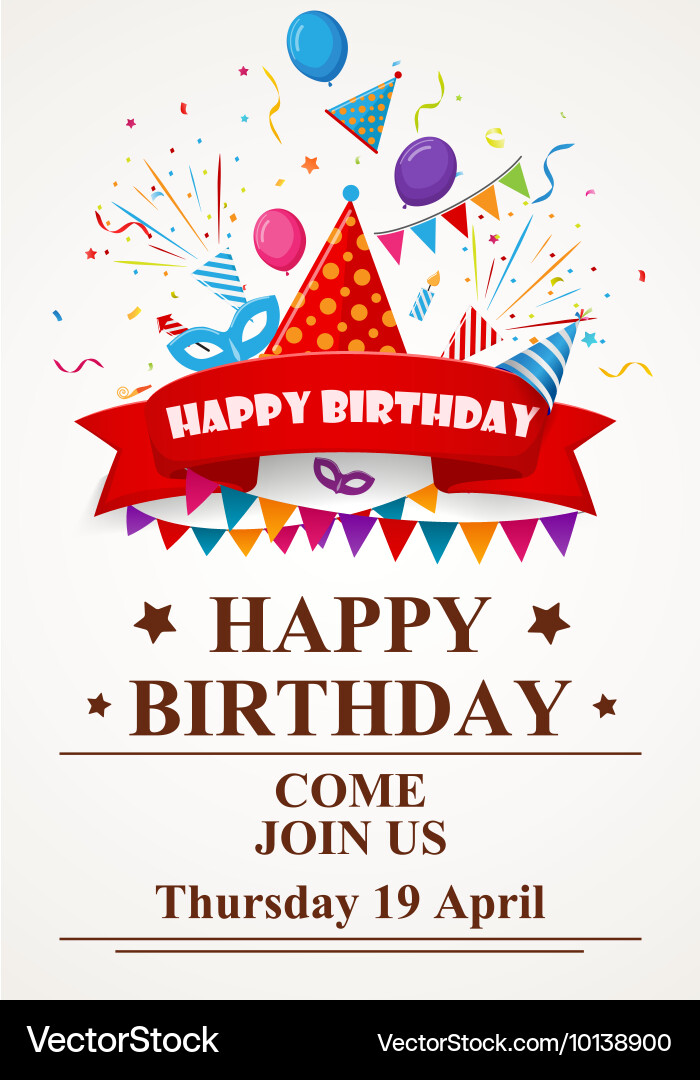 Happy birthday greeting card design Royalty Free Vector