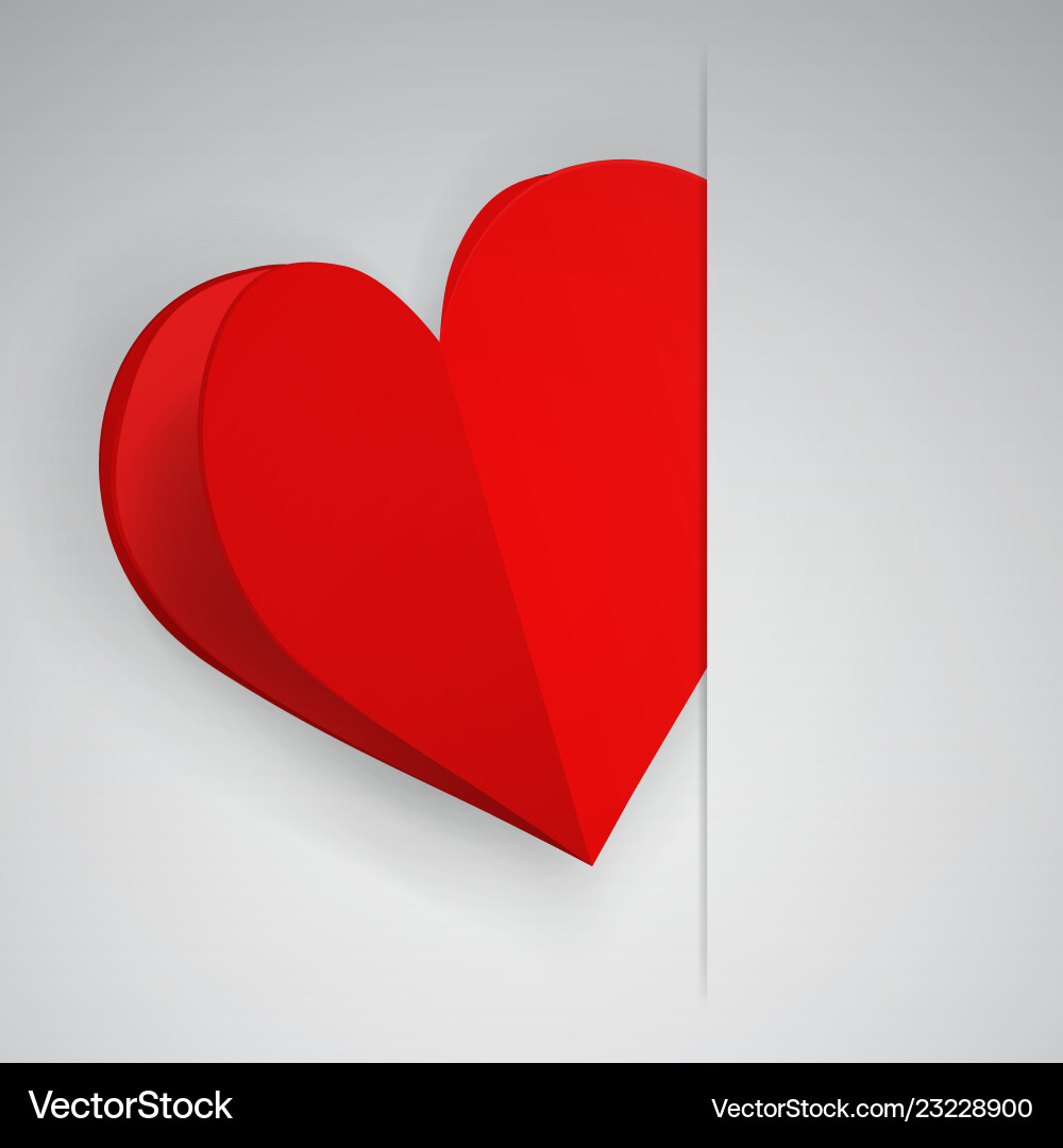 Heart in cutout paper Royalty Free Vector Image