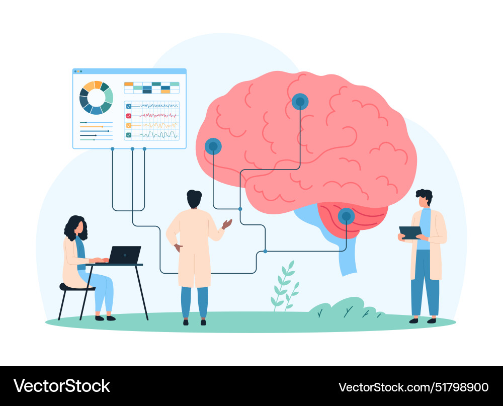Human brain and nervous system neuroscience Vector Image