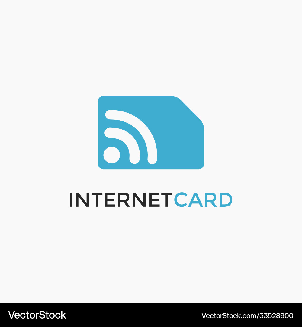 Internet wave signal and simcard logo icon Vector Image
