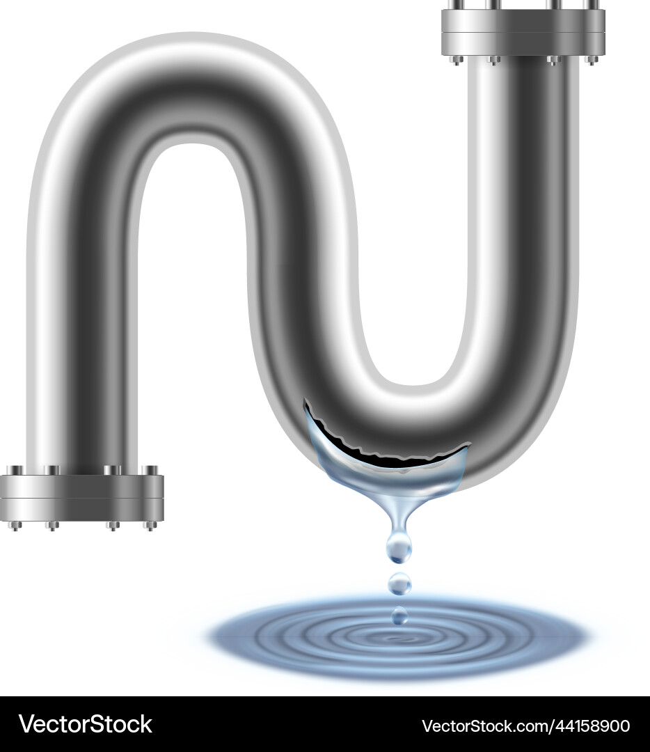 Leaking pipe Royalty Free Vector Image - VectorStock