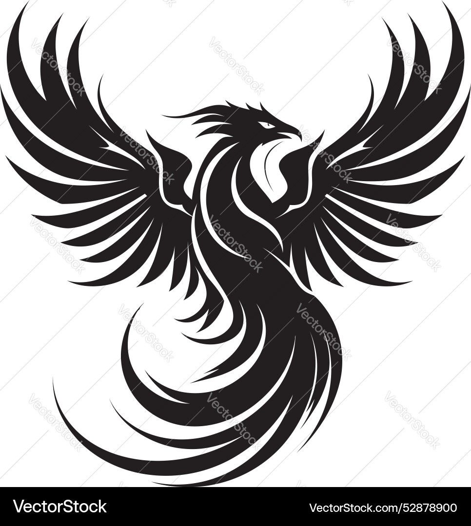 Mystic phoenix nighttime phoenix heraldry Vector Image
