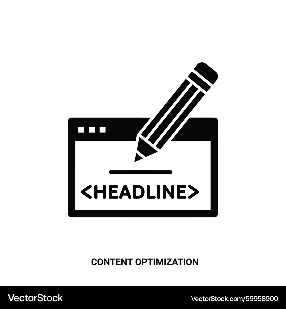 Pencil Headline Icon - Content Marketing Vector Image