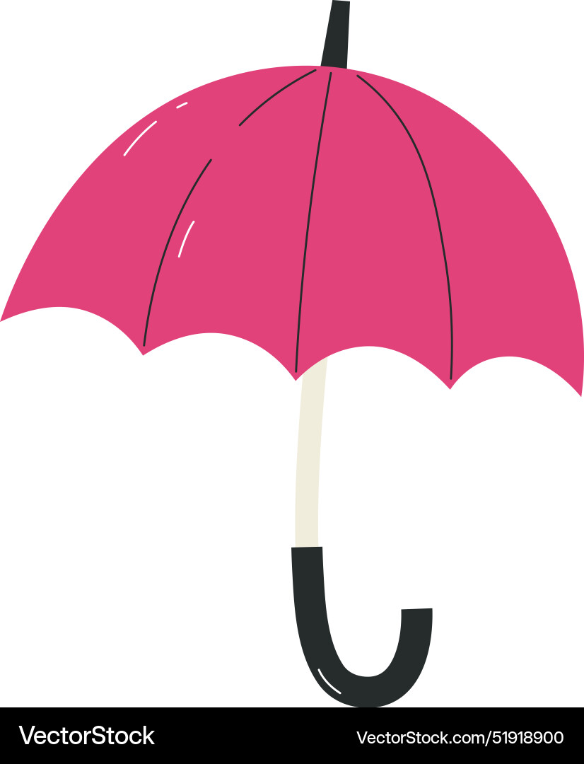 Rain umbrella cartoon Royalty Free Vector Image