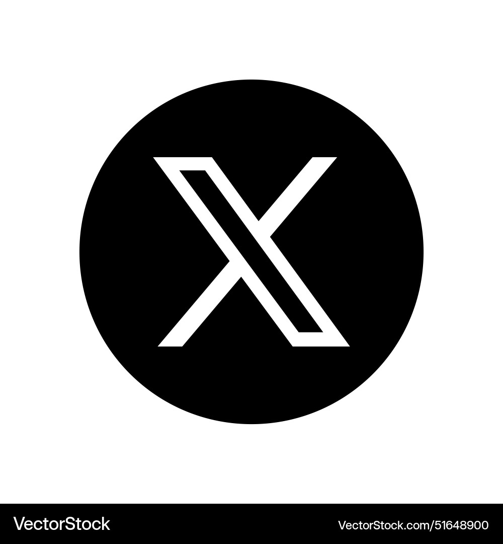 Twitter icon x logo social media Royalty Free Vector Image