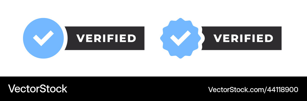 Verified icons check mark sign Royalty Free Vector Image