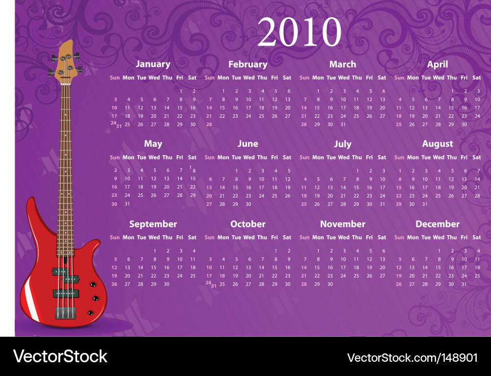 American calendar Royalty Free Vector Image - VectorStock