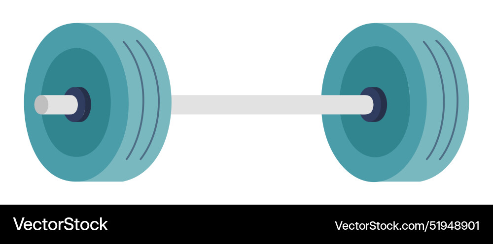 Barbell flat icon isolated on transparent Vector Image