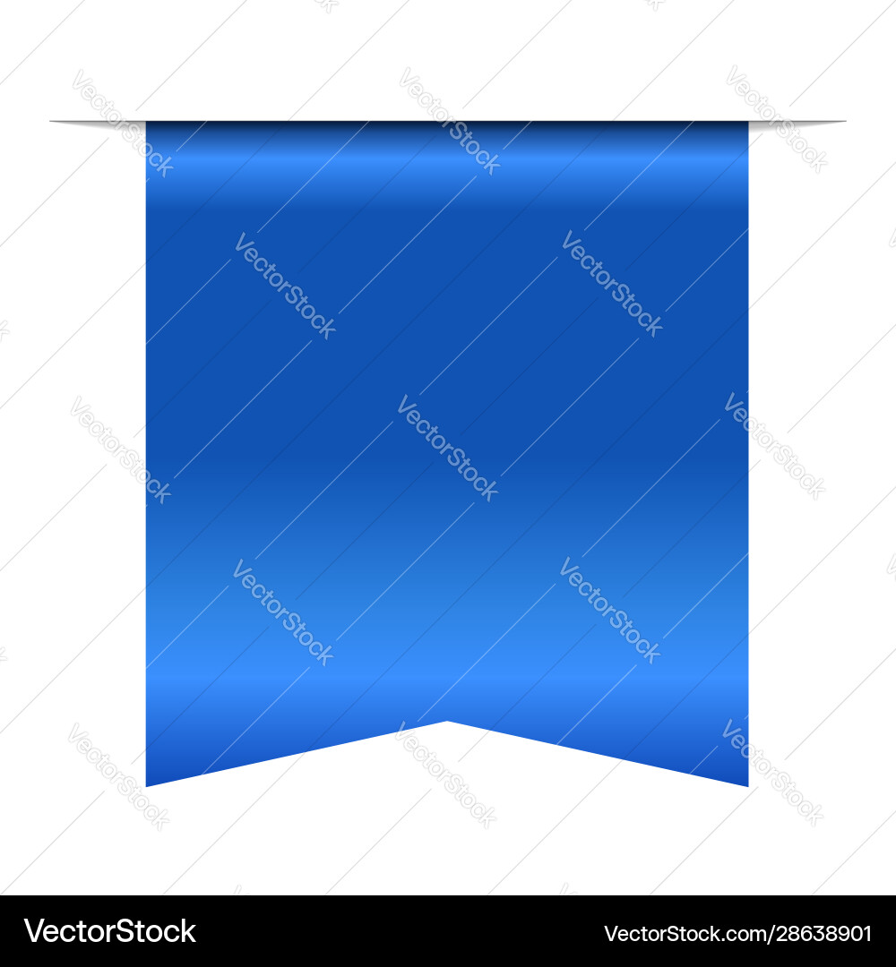 Blue bookmark banner 3d vertical book mark Vector Image
