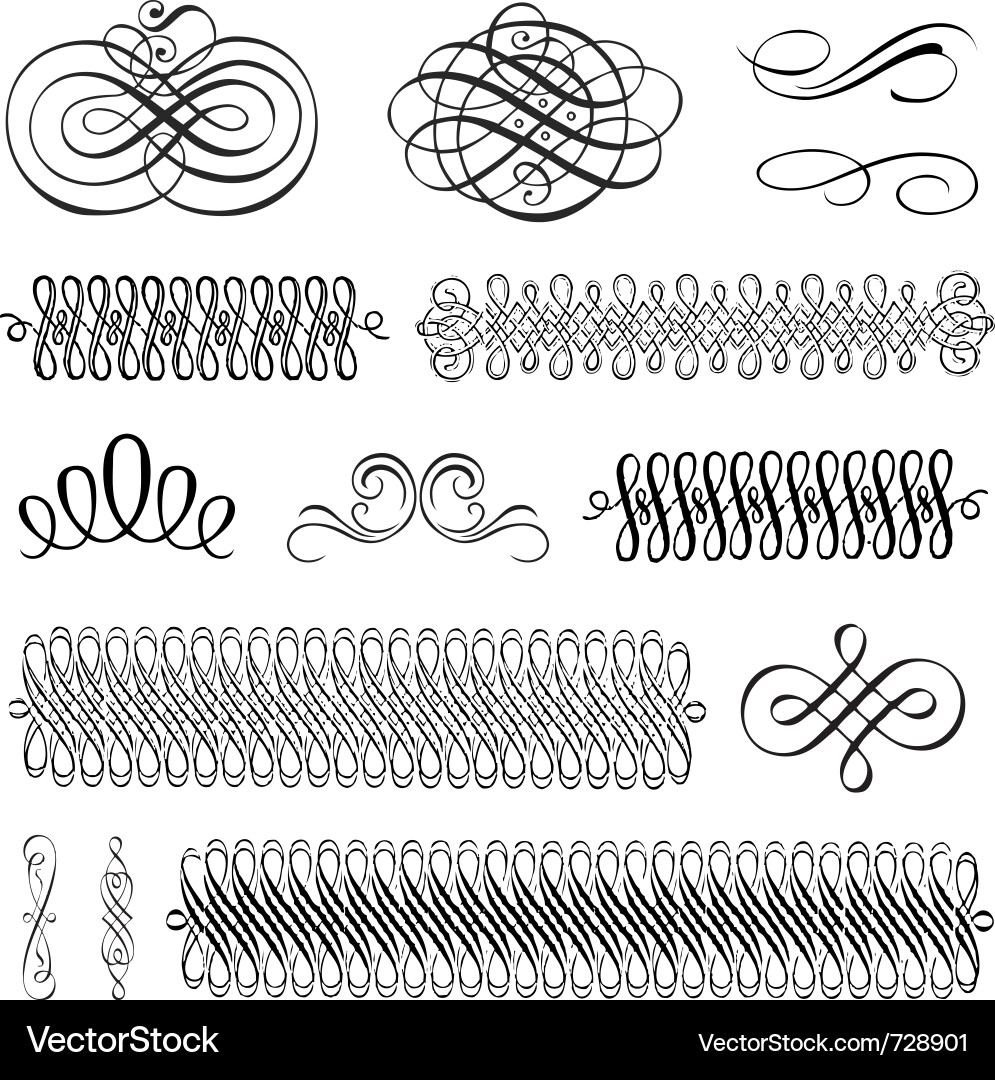 Calligraphy elements Royalty Free Vector Image
