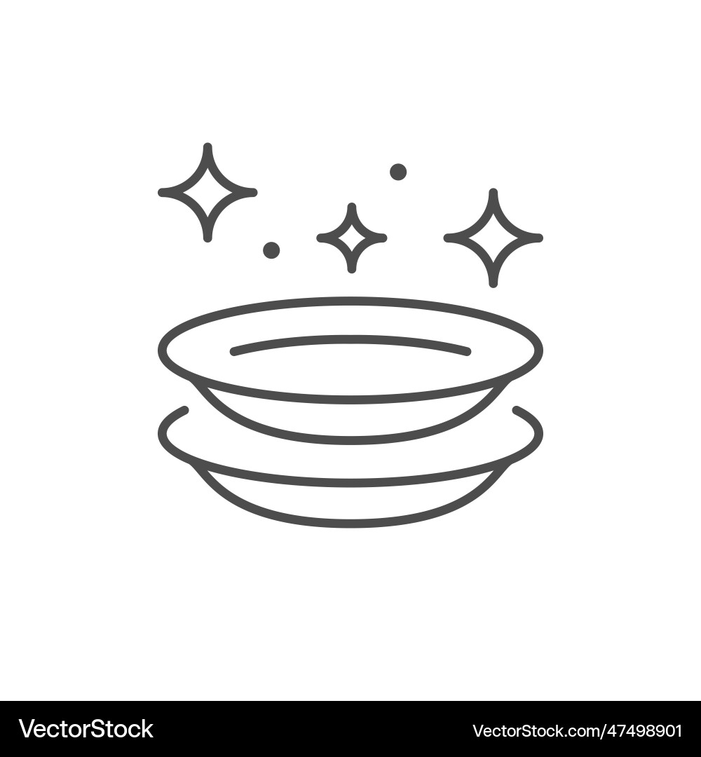 Clean plates line outline icon Royalty Free Vector Image