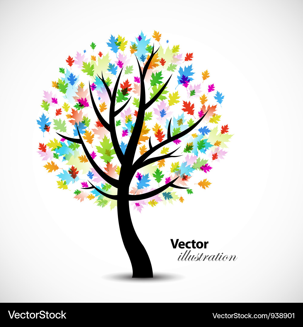 Colorful abstract oak tree Royalty Free Vector Image