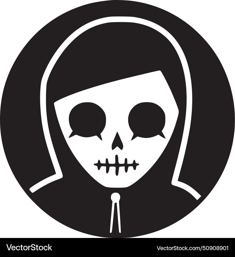 Death - black and white Royalty Free Vector Image