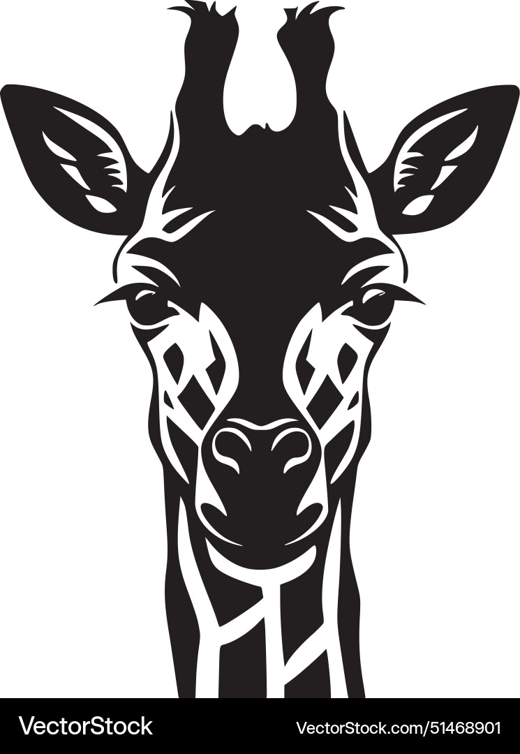 Giraffe - black and white Royalty Free Vector Image