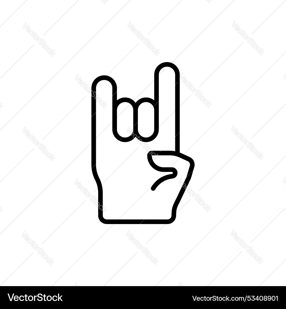 Hand horns icon isolated on white background Vector Image