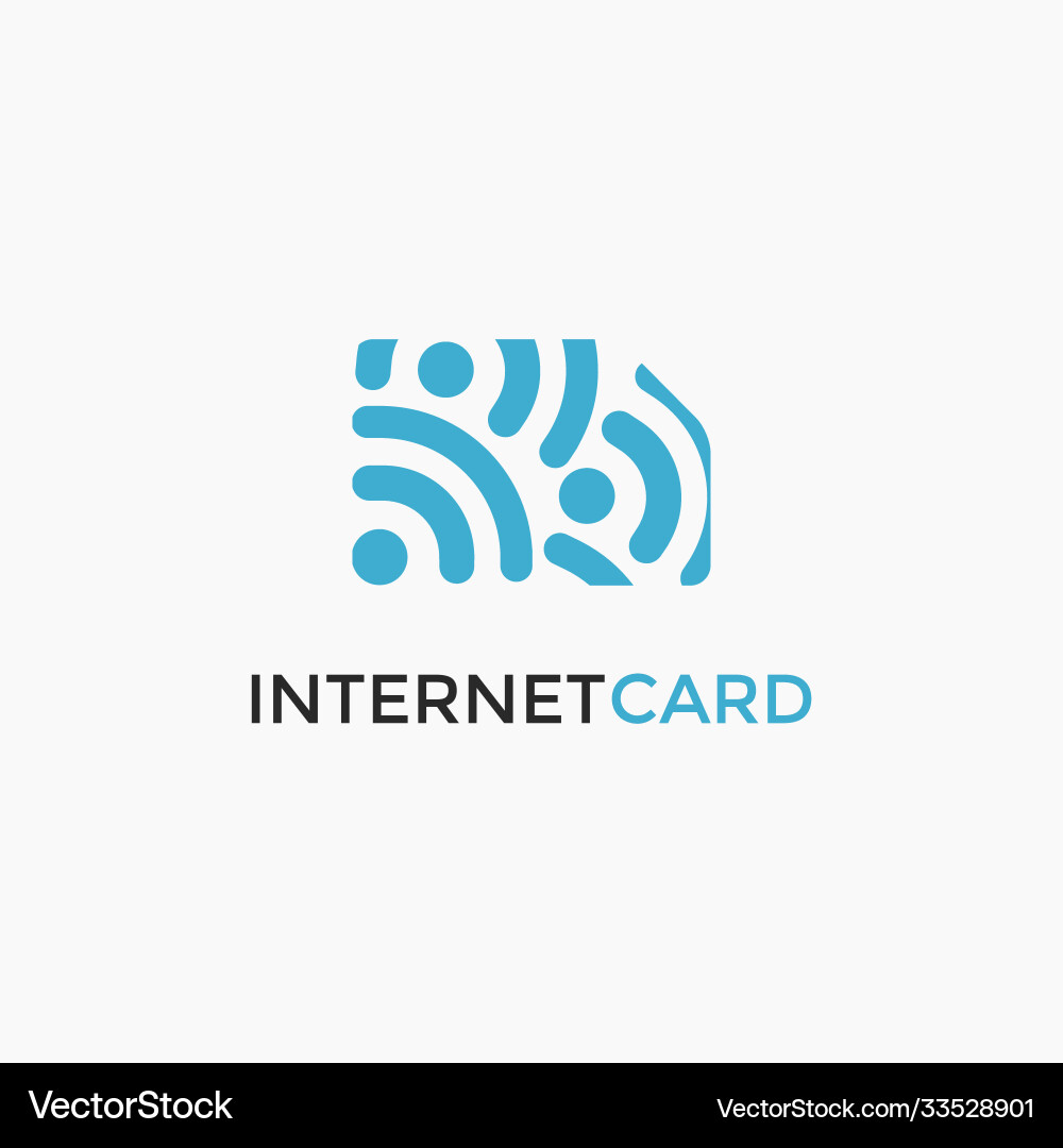 Internet wave signal and simcard logo icon Vector Image