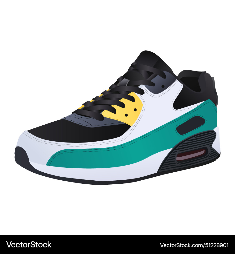 Of fashionable sneaker Royalty Free Vector Image