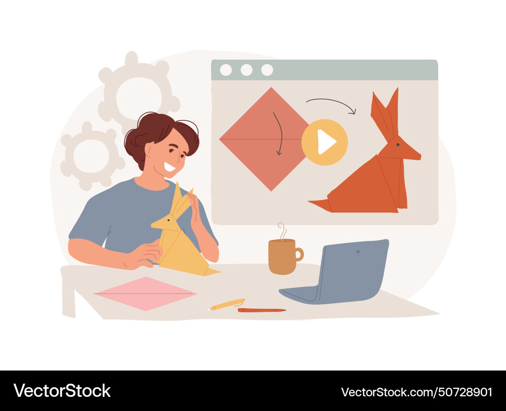 Origami isolated concept Royalty Free Vector Image