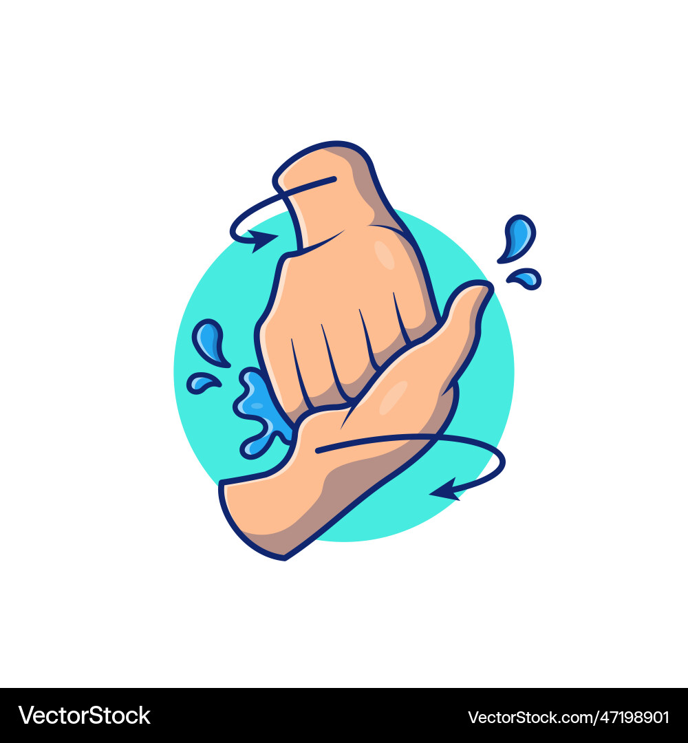 Washing hand cartoon Royalty Free Vector Image