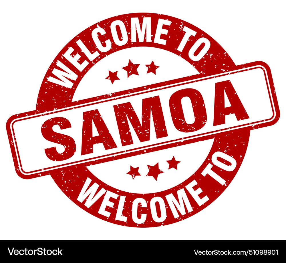 Welcome to samoa stamp round sign Royalty Free Vector Image