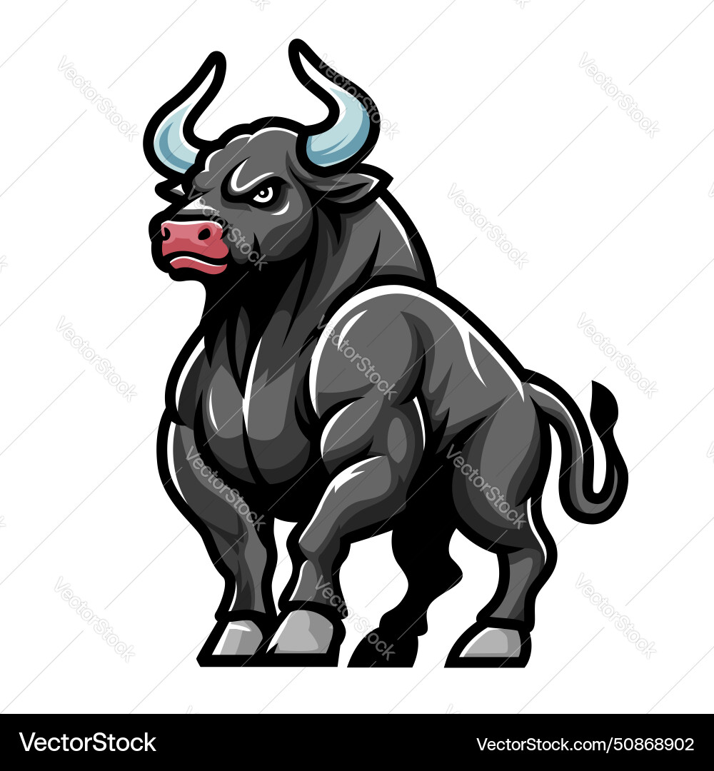Buffalo mascot bull cartoon Royalty Free Vector Image
